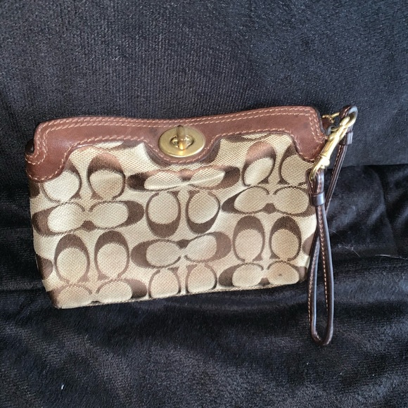 Coach | Bags | Authentic Coach Wristlet Signature Style | Poshmark
